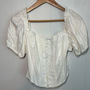 Astr | Tops | Astr Lace Up Puff Sleeve Corset Top | Poshmark